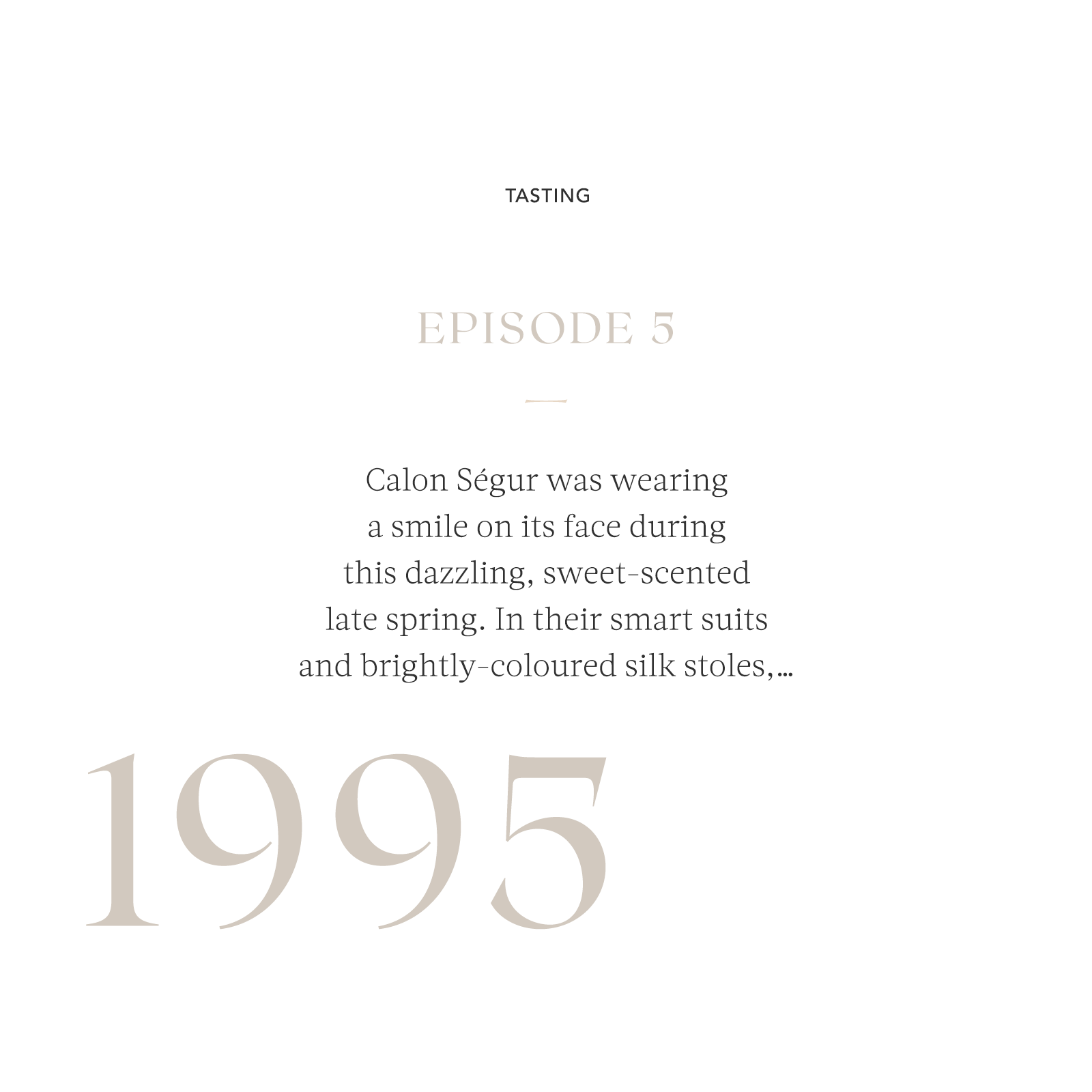 Tasting Story 1995 Calon S gur Tasting Story 1995 Calon S gur